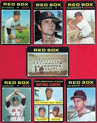 1971 Topps Boston Red Sox Team Set Yaz Lonborg Lyle Scott /3 League ...