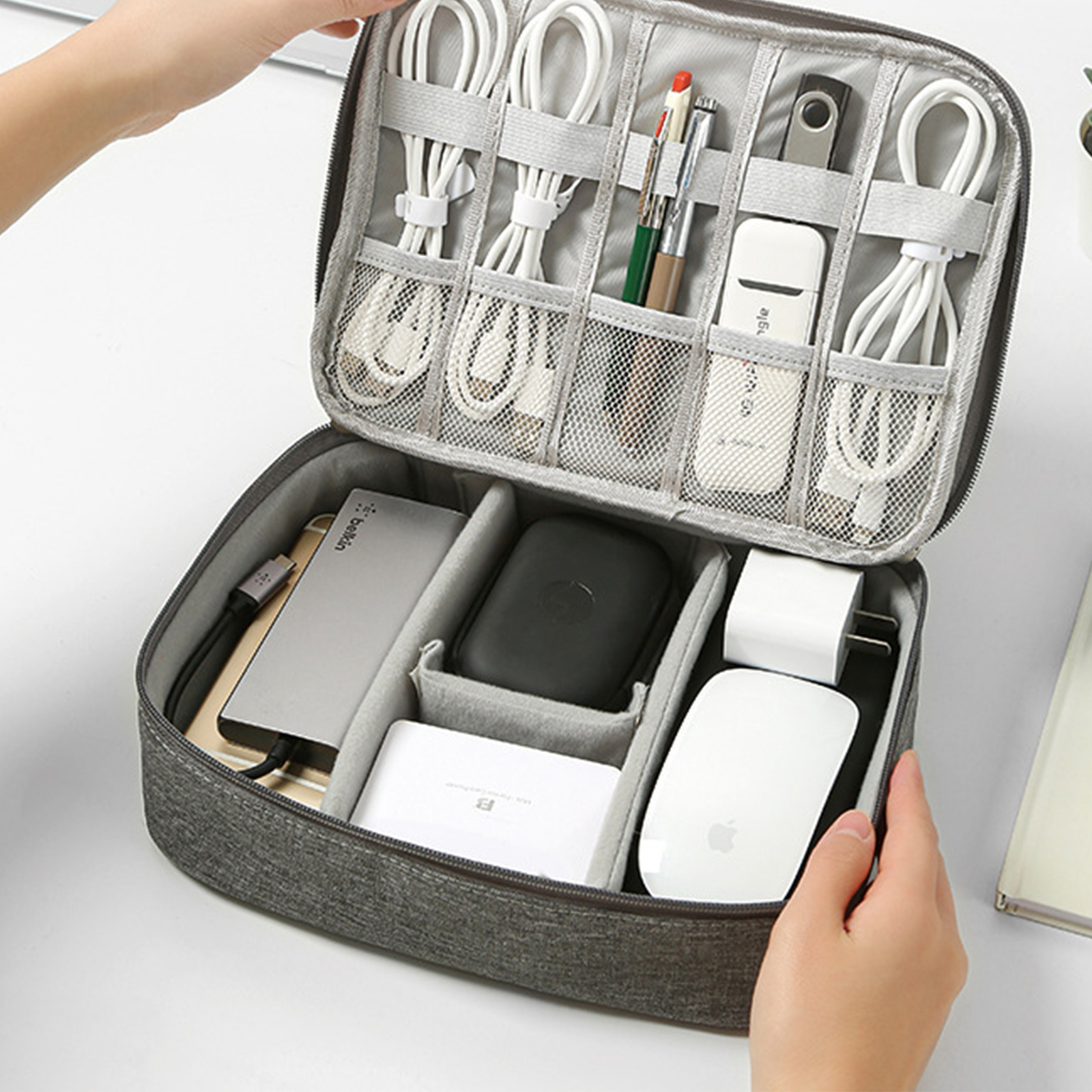 Electronic Accessories Cable Organizer Bag Travel Drive USB Charger ...