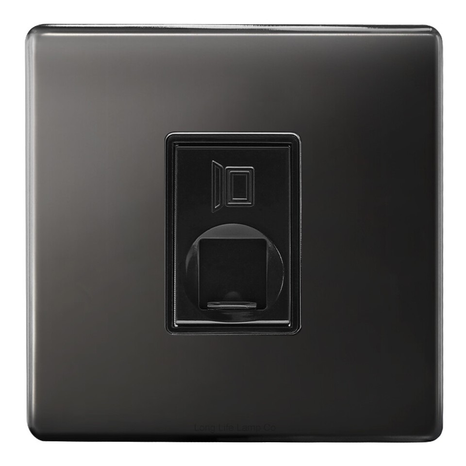 Mega Socket Screwless Slim Flatplate Light Socket & Switches BLACK ...