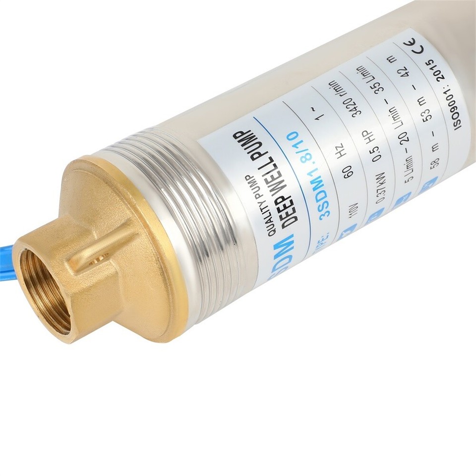 3 Inch 1/2HP Deep Well Pump Submersible Water Pump 370W 16GPM 95psi ...