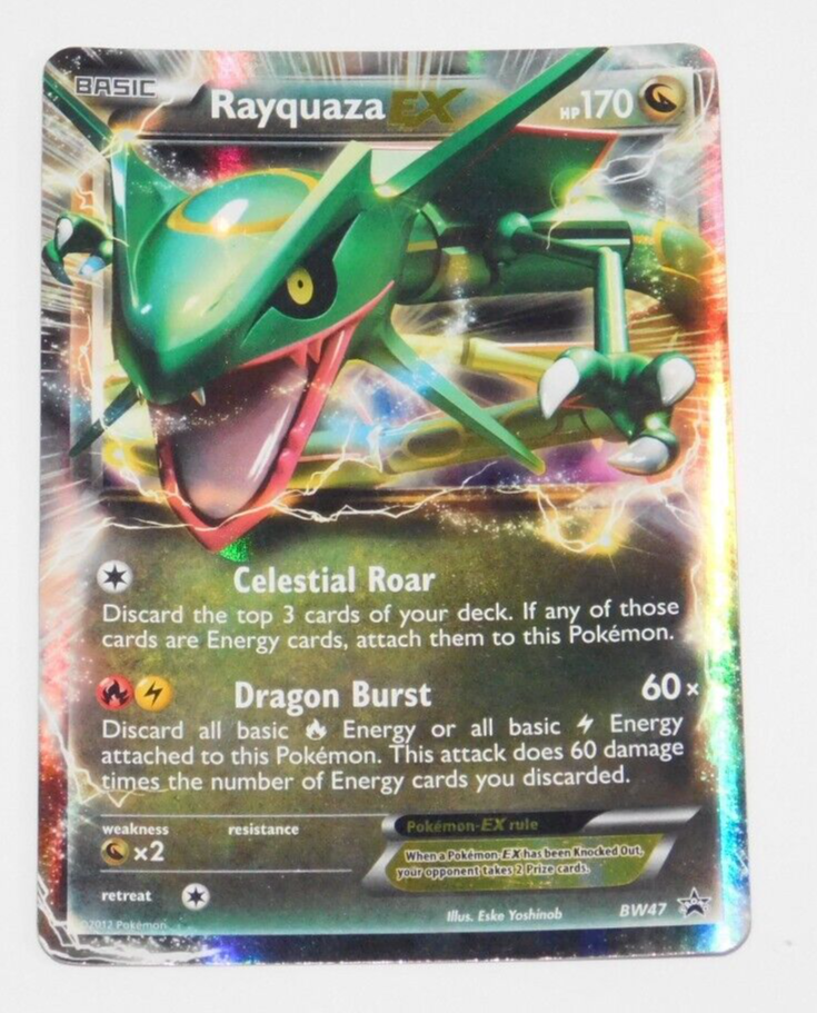 Rayquaza EX BW47 Holographic Black Star Promo Pokemon TCG Lightly ...