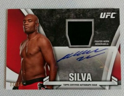 2013 Topps UFC Anderson Silva Autograph Black-Red /50 Fight-Used Auto ...