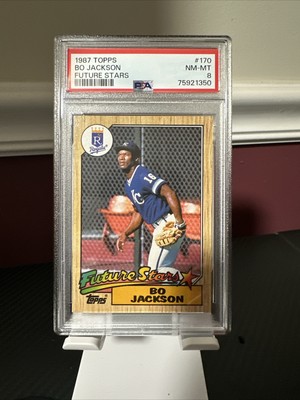 1987 Topps BO JACKSON Future Stars Rookie Card RC #170 - PSA 8 NM/MT ...