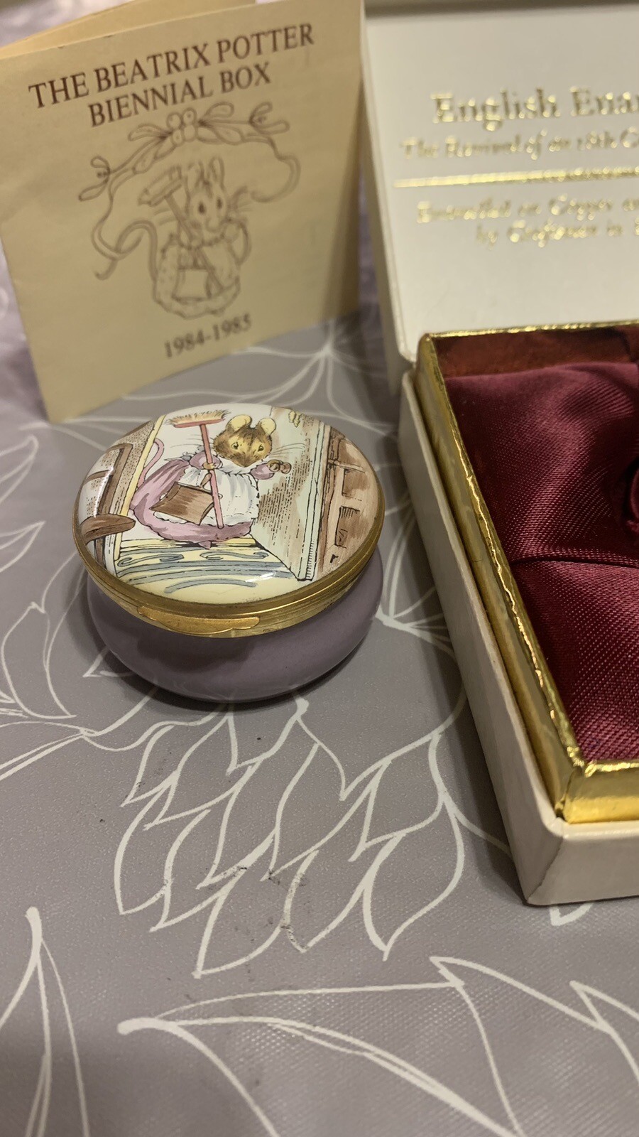 Vintage Crummles Beatrix Potter Mouse Enamel Trinket Box | eBay