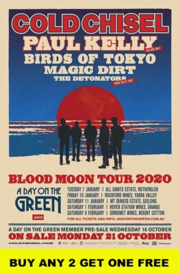COLD CHISEL 2020 Laminated Australian Tour Poster A4 FREE POSTAGE ...