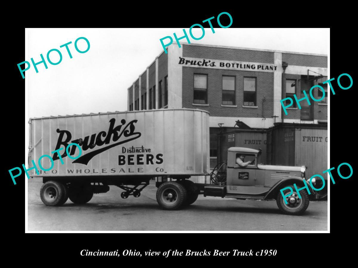OLD 8x6 HISTORIC PHOTO OF CINCINNATI OHIO THE BRUCKS BEER DELIVERY ...