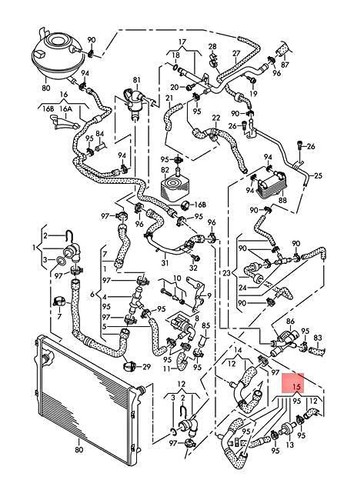 Genuine VW Tiguan 5N2 Coolant Hose With Quick Release Coupling ...