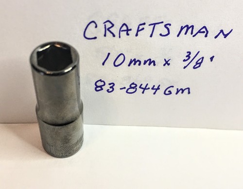Craftsman 10 mm x 3/8" Dr Deep Socket 83-844GM Gunmetal Chrome 6Pt Free ...