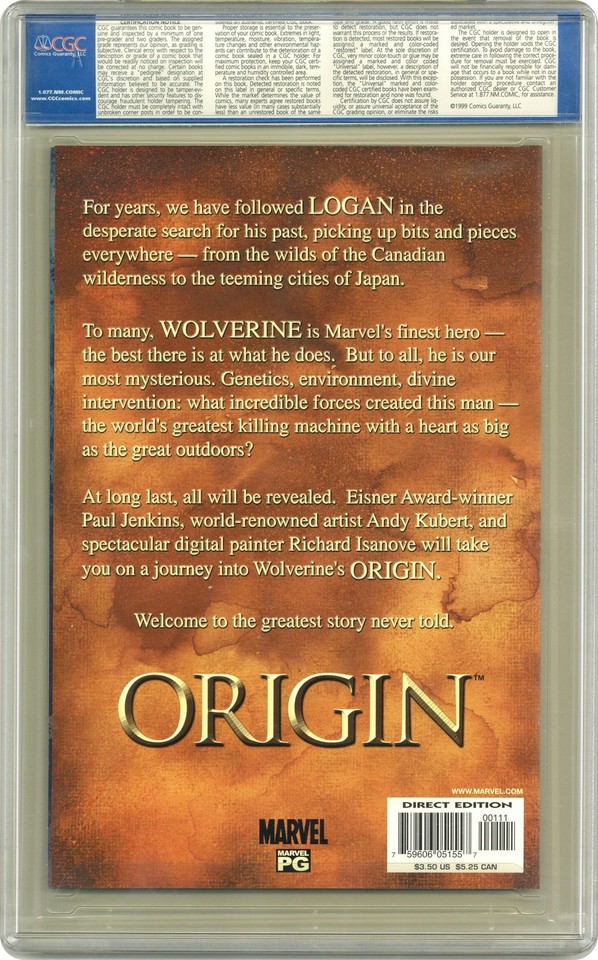 Wolverine The Origin #1 CGC 9.6 2001 0107037001 | eBay