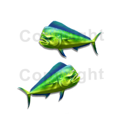 Mahi Mahi Sticker Decal Fishing RV Boat Car Truck Camper Trailer F038 2 ...
