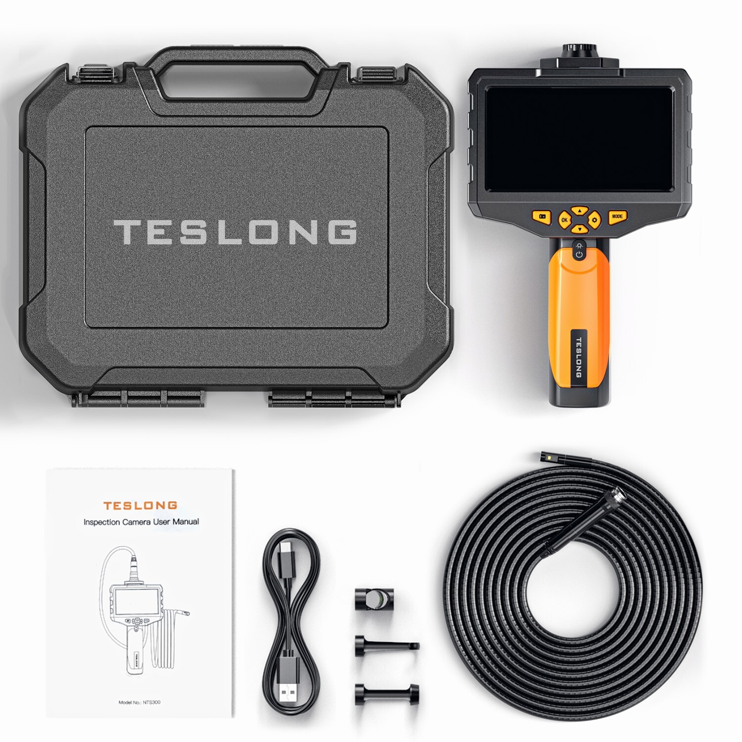 Triple Lens Borescope Inspection Camera Teslong Digital Video Scope ...