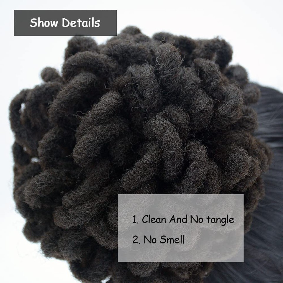 DreadLock Bun Afro High Puff Drawstring Ponytail Synthetic Faux Locs ...