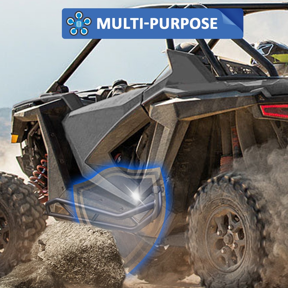 Steel Nerf Bars Rock Sliders For Polaris RZR Pro XP/Turbo R/Pro R/PRO S ...