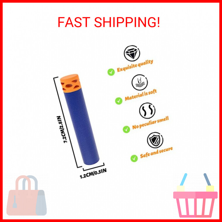 EKIND 200 Pcs Waffles Darts Refill Pack Foam Bullet Compatible for NERF ...
