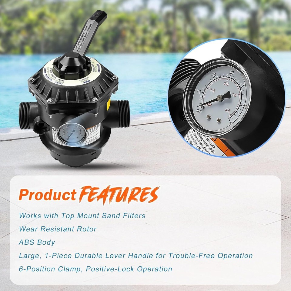 262506 Top Mount Multiport Valve 1-1/2" For Pentair Sand Filters | eBay