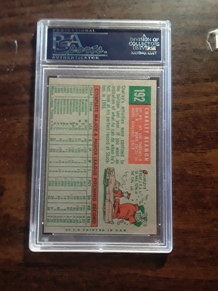 1959 TOPPS #192 CHARLEY BEAMON - ORIOLES - PSA 8 NM/MT | eBay