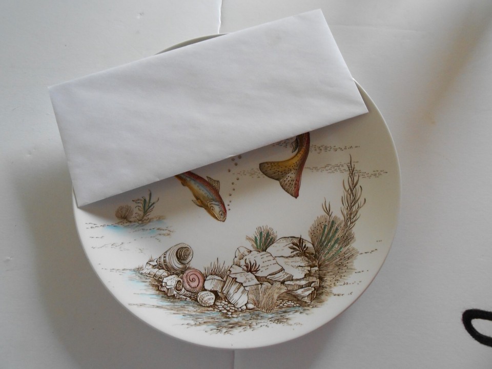 6 British Anchor Freshwater Fish Dinner Plates 10" Salmon Perch Roach ...