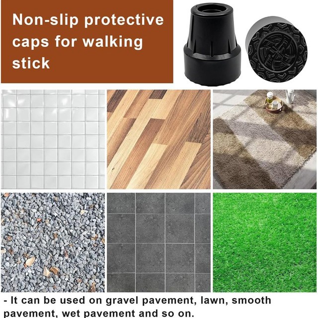 4Pcs Walking Stick Rubber Ends Caps 19mm Non-Slip Cane Crutch Tip ...