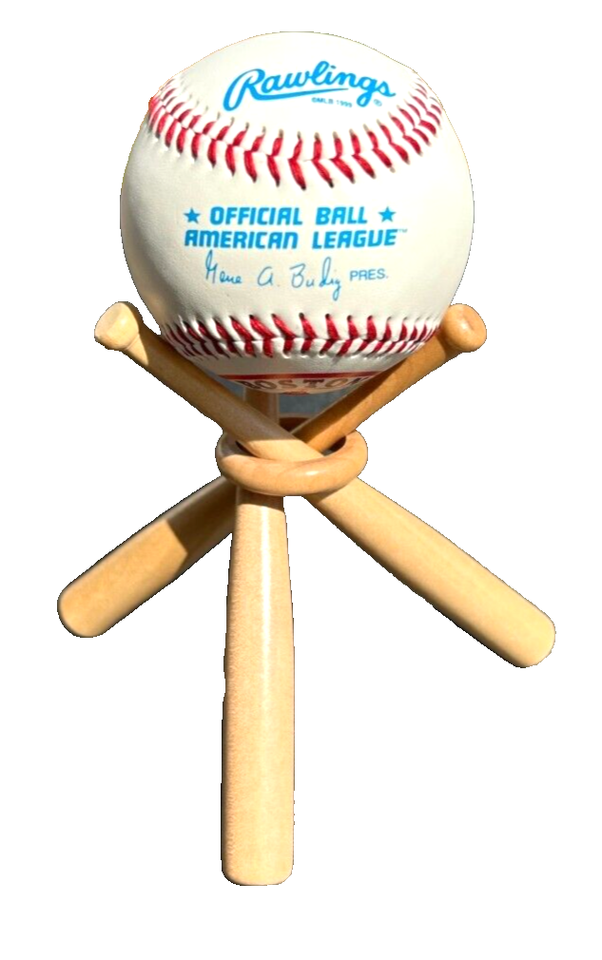 Boston Red Sox Baseball and Mini-Bat Display Stand Team Rawlings ...