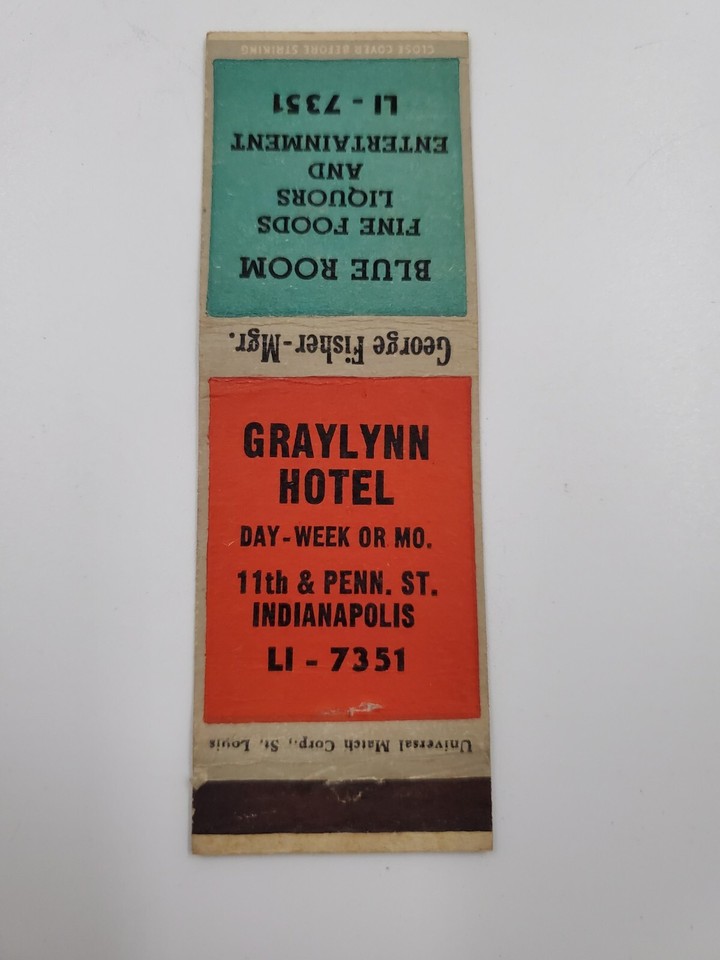 Gaylynn Hotel Indianapolis Indiana Matchbook Cover | eBay