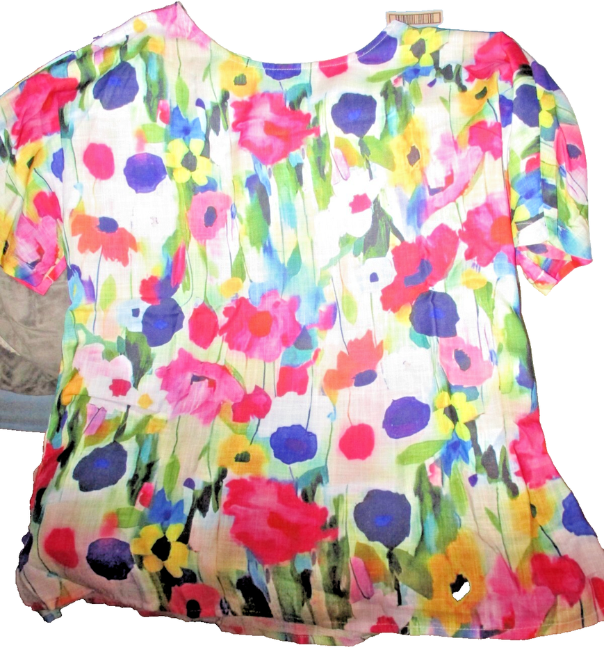 Temu LOT 2 Women shirts SIZE LARGE L Floral print SEE PHOTOS *NEW ...