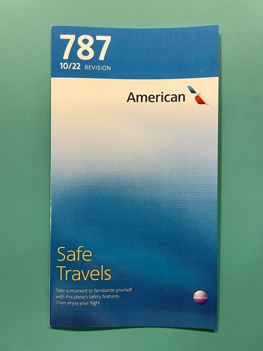 2022 AMERICAN AIRLINES SAFETY CARD--787 | eBay