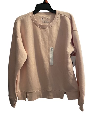 xersion women;s super soft fleece crew neck long sleeve sweatshirt Size ...