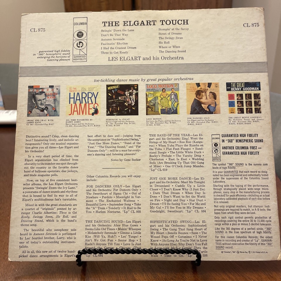 LES ELGART THE ELGART TOUCH VINYL LP COLUMBIA CL 875 Record Les | eBay
