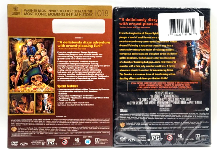 The Goonies DVD W/SLIPCOVER Chunk Cover Stephen Spielberg FACTORY ...