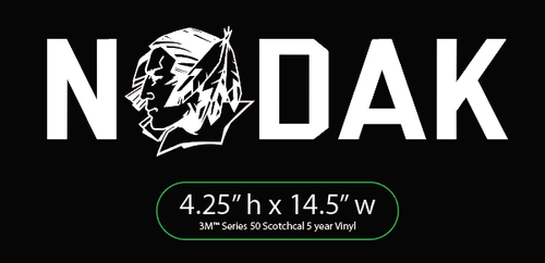 NODAK UND Sioux 4.25" h x 14.5" w white contour cut vinyl decal | eBay