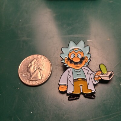 Mario as mad scientist mashup super mario brothers enamel lapel hat pin ...