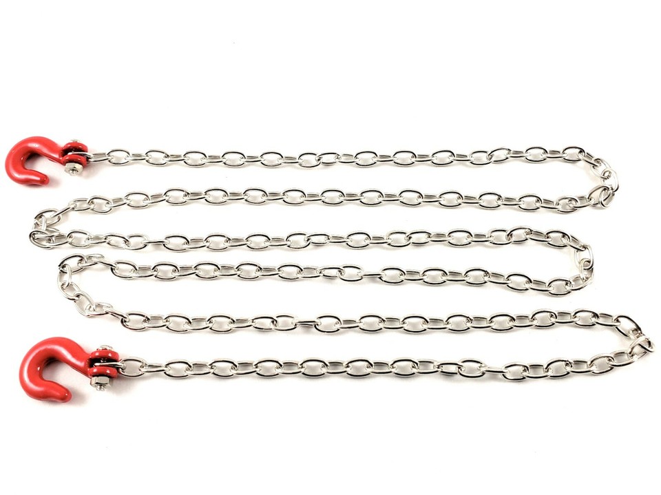 Two Metal Recovery Chains w/Hooks for 1/10 R/C Scale Crawler Tamiya ...