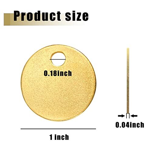 1 Inch Brass Key Tags for Stamping 0.04 Inch Laser Engraving Blank Tags ...