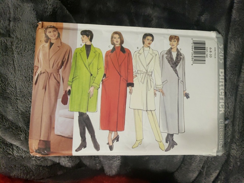 Butterick Pattern 5205 Women 90s Loose Fit Lined Classic Over Coat- SZ ...