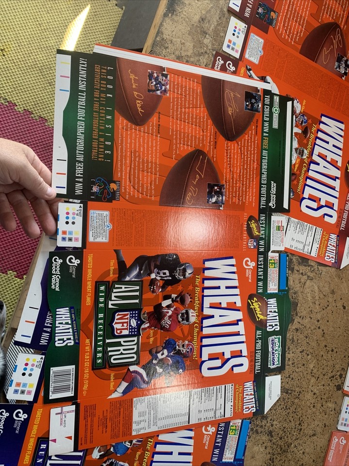 Beautiful Set of 3)UNUSED UNFOLDED 1996 Wheaties Boxes NFL QB RB WR ...