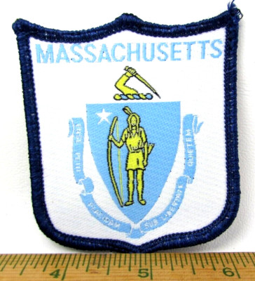 Vintage Massachusetts Flag Jacket Patch Badge Woven Travel Souvenir | eBay