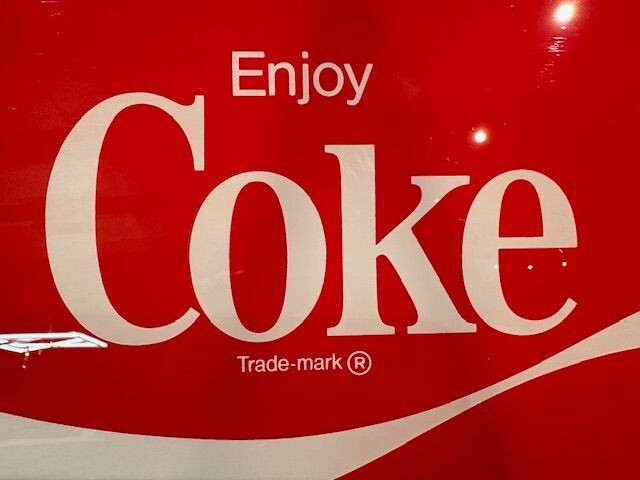 Vintage Coke Coca Cola Vending Machine Glass Panel Sign Vendo Cavalier ...