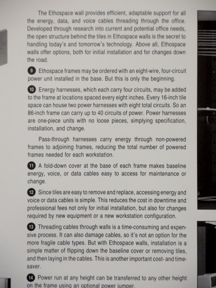 HERMAN MILLER ETHOSPACE 24"Wx 16"H Wall White Glass Transluant Tile for ...