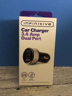 Infinitive Car Charger 3.4 Amp Dual Port USB-A Cigarette Lighter | eBay