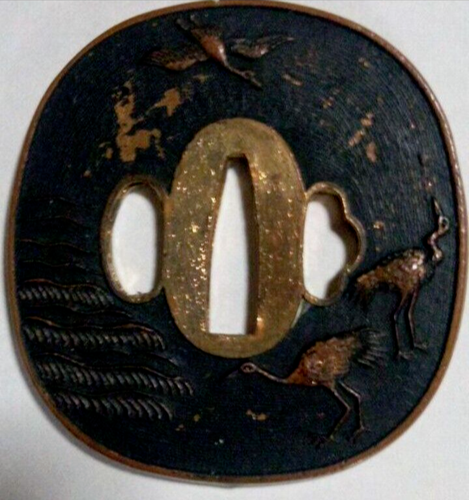 bird sculpture TSUBA Samurai Sword guard Japanese Katana Blade antique ...