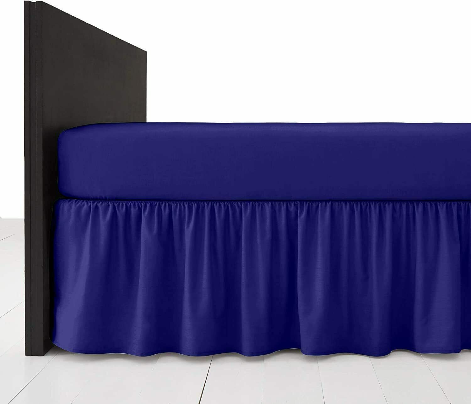 PolyCotton Base Valance Sheet with Frilled Plain Dyed Single,Double ...