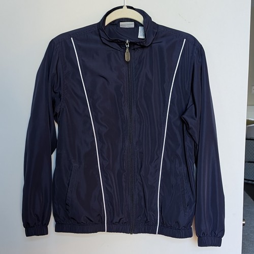 Small Women's Classic Elements Navy Blue Windbreaker with White ...