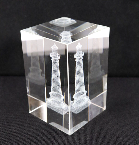3D laser Etched Crystal Glass Lighthouse 3" | eBay