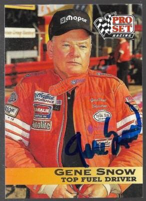 SNOWMAN Gene Snow signed 1992 PRO SET trading card NHRA #29 | eBay