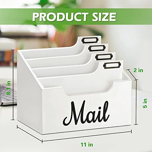 Rustic Mail Organizer Letter Sorter for Counter, Mail Holder Desktop ...