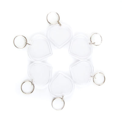 Premium Clear Acrylic Blank Keyrings Key Heart Shape Photo Keyrings ...