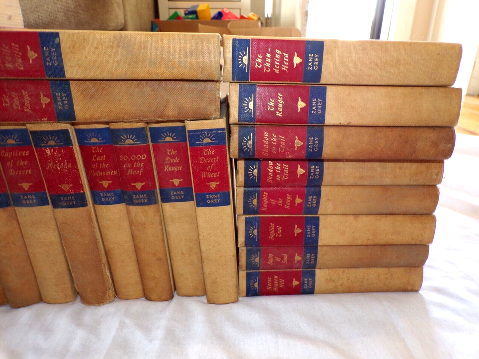 VTG Lot 33 Zane Grey Western Cowboy Novels Walter J Black Hardcover ...