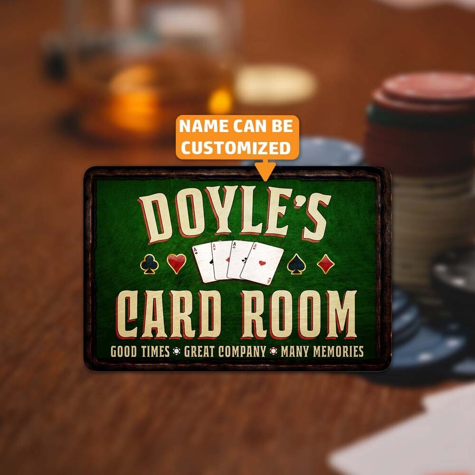 Personalized Card Room Metal Sign Poker Room Casino Game Room ...