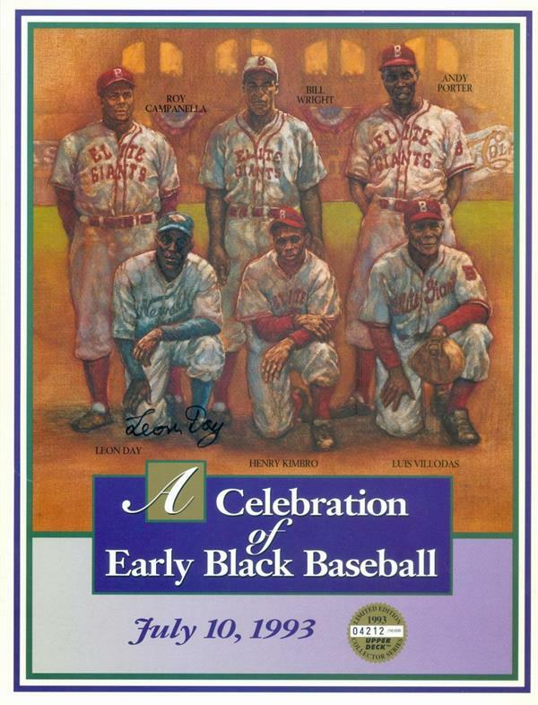 Leon Day autographed 8x10 photo 1993 Upper Deck Celebration Early Black ...