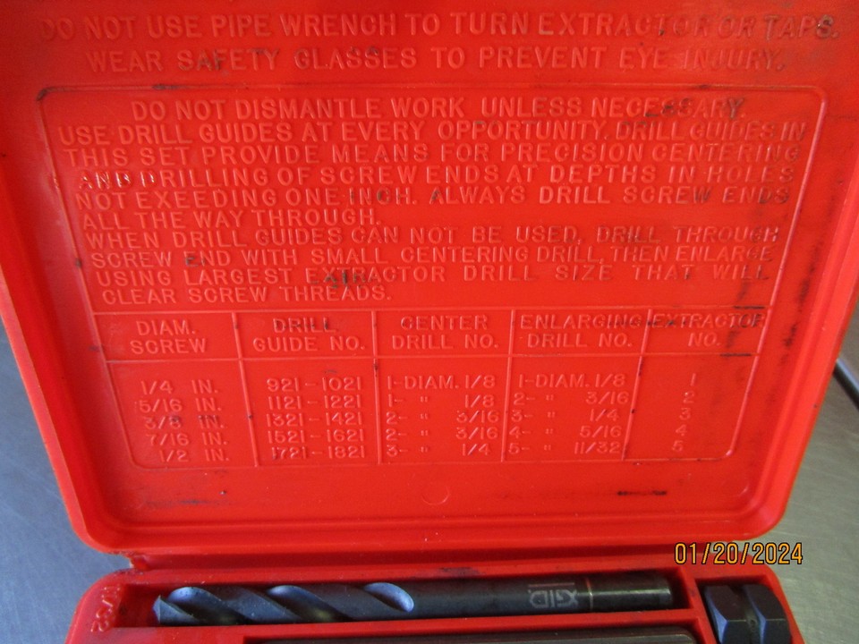 Blue Point By Snap On Screw Extractor Set No 1020 | eBay